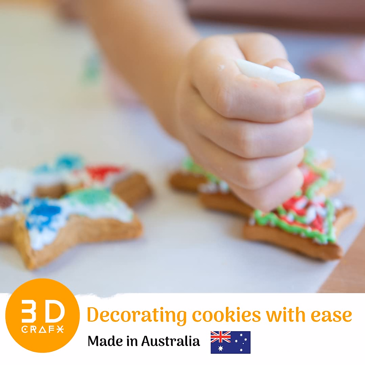 3dcrafx Cartepilla Worm Cookie Cutter and Stamp Set for Baby Shower, Cookie Mould, Professional Baking Dough Tools