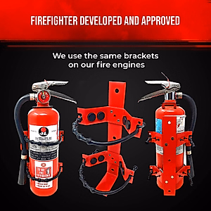 Fire Extinguisher Mounting Bracket Heavy Duty Wall Mount Bracket for 2.5 lb & 5 lb Fire Extinguishers - Mount in Your Car, Boat, or Off-Road Vehicle - Fits Most Popular Brands (Pack of 1)
