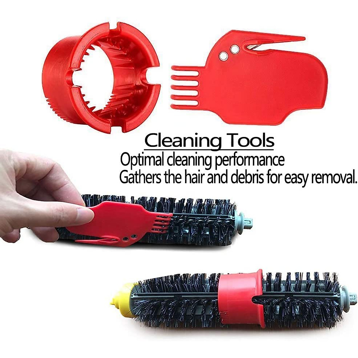 ECOMAID Replacement Parts Kit Compatible for iRobot Roomba 675 677 671 655 645,3 Bristle,8 Filters,8 Side Brush and Flexible Beater Brush,Cleaning Tool and Screw