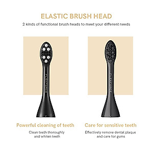Flexforce Adult Sonic Electric Travel Toothbrush with Metal Handle with 4 Duponts Brush Heads, 1Travel Cover, 1Water flosser, 5 Modes, Wireless Rechargeable Battery 1000 for 30 Days Use, Gray U1B