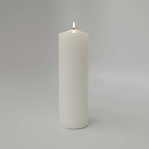 Hanna's Unscented Pillar Candle, 3X9-Inches, White