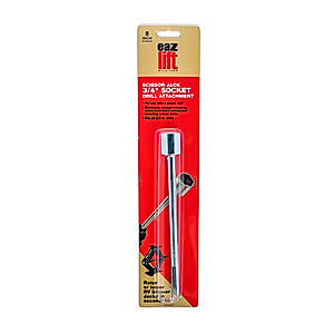 Camco Eaz-Lift 3/4 Hex Jack Extension Socket - Assists in Adjusting Your RV or Trailer's Scissor Jack - Compatible with 3/8" Drills- Heavy Duty Anti- Corrosion Metal - Quick and Easy to Use - (48861)