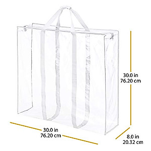 Whitmor Jumbo Everyday Holiday Bag, Seasonal Storage for Easter, Fourth of July, Fall & Christmas, Clear/White