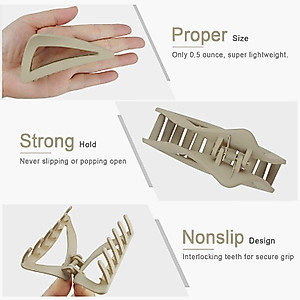 Medium Hair Clips for Women Girls - Strong Hold Matte Jaw Clips, Triangle Hair Clamps for Thin/Medium/Thick Hair With Gift Box (Pastel Color)