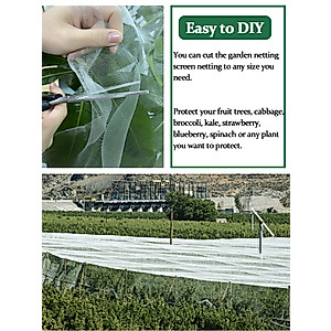 Garden Mosquito Netting for Patio, 10 ft x 12 ft Bird Bug Insect Netting Pest Barrier for Fruit Trees, Greenhouse, Large Plant Row Cover Screen for Vegetables