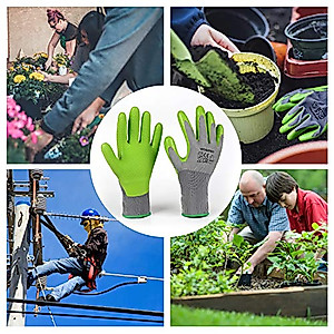 WORKPRO 6 Pairs Garden Gloves, Work Glove with Eco Latex Palm Coated, Working Gloves for Weeding, Digging, Raking and Pruning(M)
