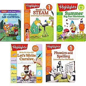 Highlights Summer Learning Pack 1st Grade-2nd Grade Workbooks, Cursive, STEAM