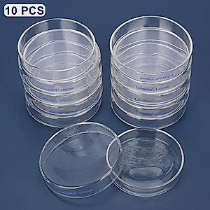 Labasics 10pk Glass Petri Dishes, 100x20 mm Autoclavable Borosilicate Glass Cell Culture Dishes Petri Dishes with Clear Lid for Laboratory