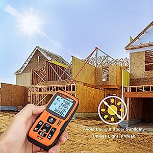 Laser Measure 165Ft - LOMVUM Laser Tape Measure Laser Measurement Tool with M/in/Ft Unit Switching, Backlit LCD, Pythagorean Mode, Measure Distance, Area and Volume - Carry Pouch and Battery Included