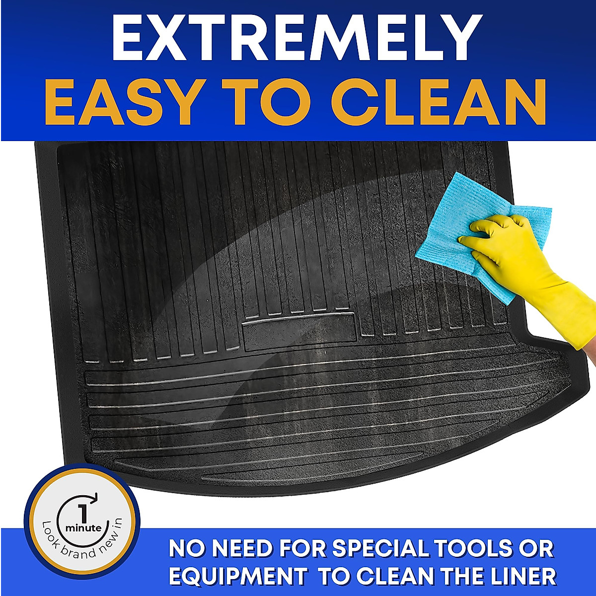 Premium Cargo Liner for Ford Escape 2013-2019 - 100% Protection - Custom Fit Car Trunk Mat - All-Season Black Cargo Mat - 3D Shaped Laser Measured Trunk Liners for Ford Escape 2013-2019