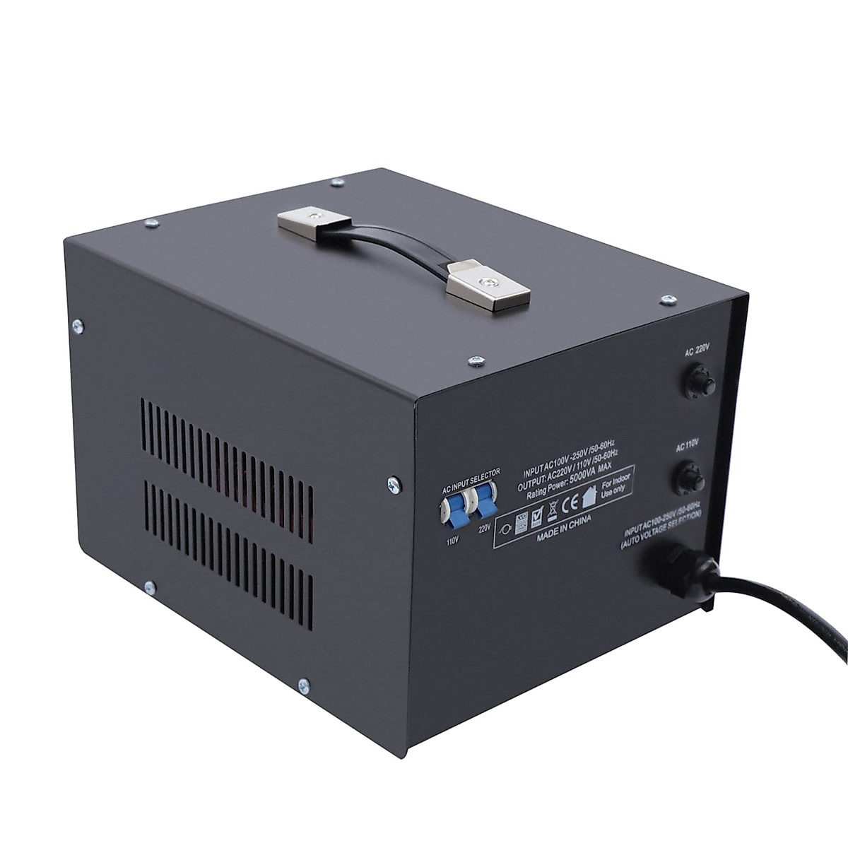 5000 Watt Voltage Converter Transformer Heavy Duty Regulator Meter - Step Up/Down 110V/220V