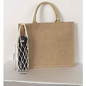 Small Cotton Net Reusable Produce Bags Handmade Pack of 6 -Hanging Fruit Net- Washable Farmhouse Hanging Kitchen Lemon,Onions,Garlics,Orange, Vegetable Storage Bags| Boho Décor