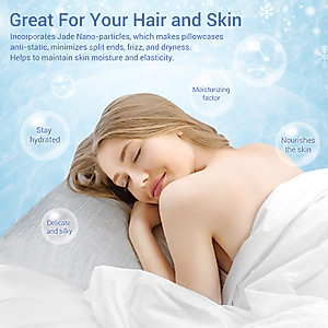 LUXEAR Cooling Pillow Cases Queen Size, 2 Pack Hidden Zipper Arc-Chill Cool Pillow Cases with Double-Side Design [Oeko-TEX Certified], Anti-Static, Skin-Friendly, Machine Washable Pillow Cases - Gray