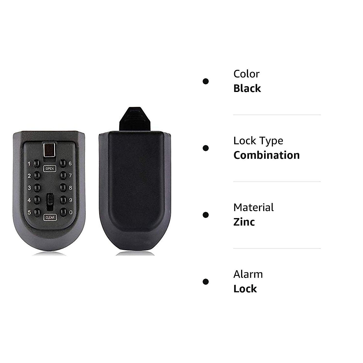 Lospu HY Indoor & Outdoor Key Lock Box Wall Mounted Push Button Combination Key Safe Storage Security Lock Box with Black Rubber Cover & Wall Bolt Fixings for 5 to 7 Mortise Style Keys