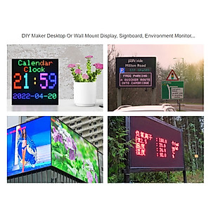 Waveshare RGB Full-Color LED Matrix Panel 3mm Pitch 64×64 Pixels 4096 Individual RGB LEDs Adjustable Brightness Compatible with Raspberry Pi