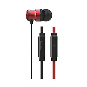 Zelher MX-10 in-Ear Headphones with Mic Earbuds with in-Line Control and 10mm Dual Drivers for Superior Sound Quality - Stylish, Tangle-Free Cables (Red)