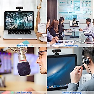 Peteme Webcam with Microphone for Desktop, 1080P HD USB Web Cameras, Computer Camera for Laptop,Plug and Play Webcam and Stereo Microphone for Zoom/Video Calling Recording/Gaming/Conferencing