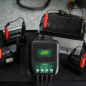 Battery Tender Plus 4 Bank Multibank Charger - 5 AMP (1.25 AMPs Per Bank) - Smart 12V Multi Battery Charger and Maintainer for Standard, AGM, and Lithium LiFePO4-022-0148-DL-WH