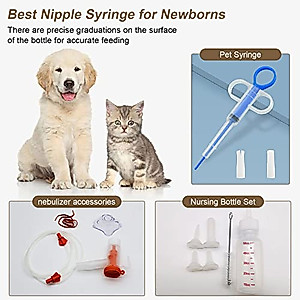 GIFANK Incubator for Puppies with Heating Large PET Brooder Nursery Kitten Incubator for Puppies with Pet Bed Mat,Pet Medicine Feeder,Temperature Detection and Nebulization Kit,8PCS