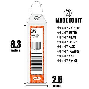 Disney Cruise Luggage Tag Holder by Cruise On [4 Pack] for All Disney Cruise Line DCL Ships Dream, Fantasy, Magic, Wonder, Wish, Treasure, Adventure & Destiny in 2025 & 2026