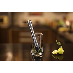 Kitchen Rest Muddler for Cocktails - 8inch Long 1pc Stainless Steel Fruit Crusher - Bar Tools for Home for Making Mojito Mix and Other Fruit Drinks