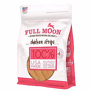 Full Moon Chicken Strips Healthy All Natural Dog Treats Human Grade Made in USA Grain Free 24 oz