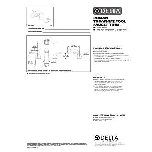 Delta Faucet Classic 2-Handle Widespread Roman Tub Faucet, Brushed Nickel Tub Faucet, Roman Bathtub Faucet, Delta Roman Tub Faucet, Tub Filler, Stainless T2705-SS (Valve Not Included)