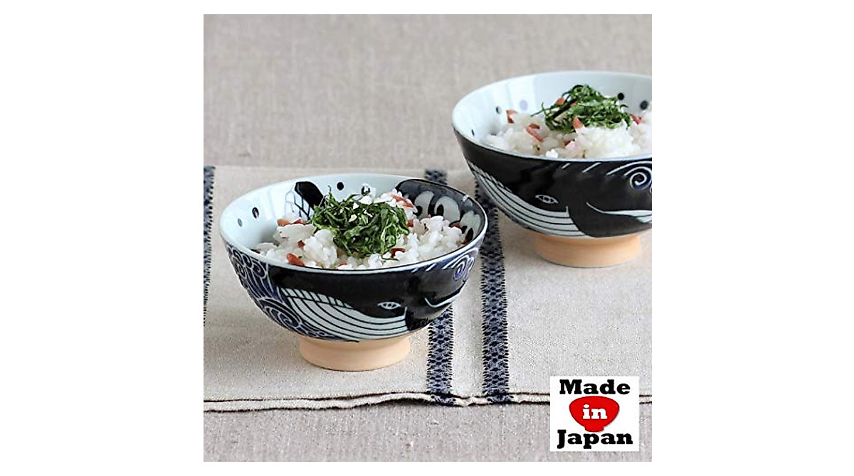 MINORU TOUKI Blue Ceramic Rice Bowl Set of 2