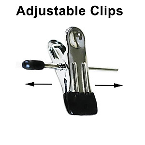 HUJI Sturdy 4 Tier Trouser Skirt Pants Hanger Chrome and Black Vinyl (Set of 4, 4 Tier Trouser Hangers)