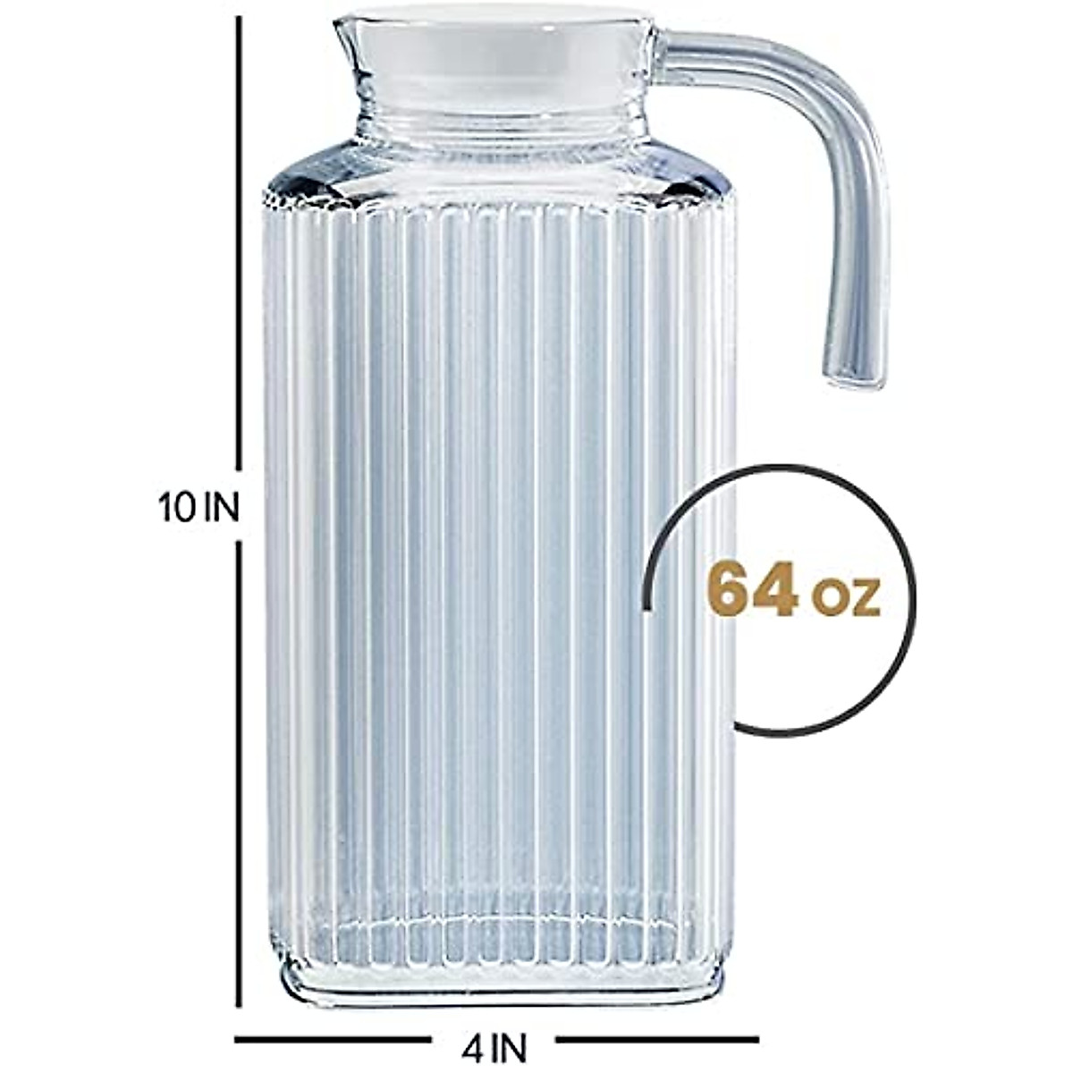 Fridge Pitcher – 60 OZ. Glass Water Fridge Pitcher with Lid By Home Essentials & Beyond Practical and Easy to use Fridge Pitcher Great for Lemonade, Iced Tea, Milk, Cocktails and more Beverages.
