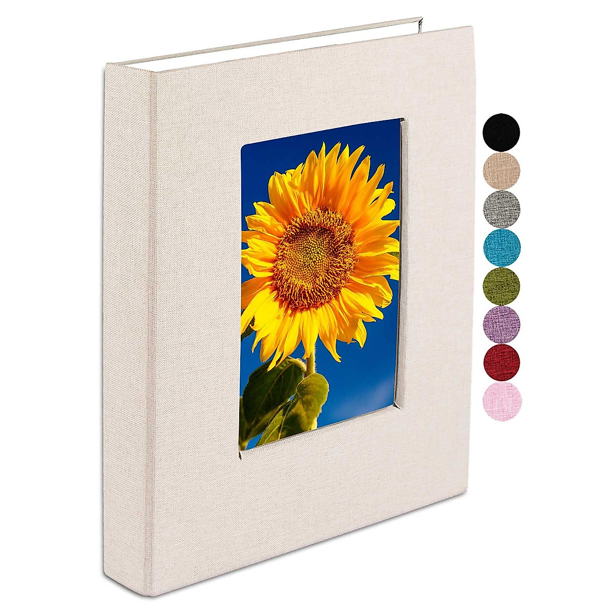 GPIRAL 8x10 Blue Linen Photo Album with 64 Photos, Acid-Free and PVC-Free