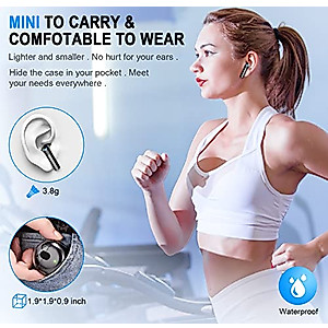 MAXROCK True Wireless Earbuds,TWS Bluetooth Headphones Stereo Powerful Sound TWS Earphones,30H Playtime,Sweat Proof Dual Bluetooth 5.2 Headset with Built-in Mic for Sports,Transparency Black (Black)