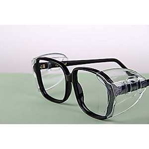 FasHuby Hub’s Gadget 12 Pairs Safety Eye Glasses Side Shields, Slip On Clear Side Shield for Safety Glasses- Fits Small to Medium Eyeglasses