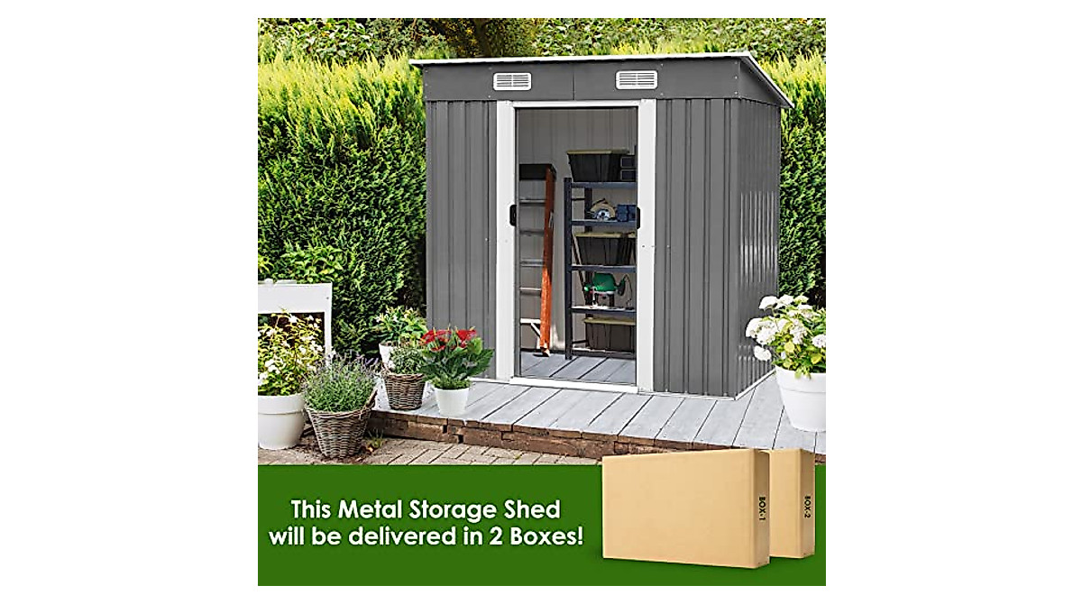 BESTDOOR 6x4FT Metal Outdoor Storage Shed | Organize Your Yard