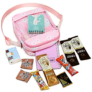 CAMTOP Crossbody Purse Small Messenger Bag with Clear Pocket for Teen Girls Kids(Daisy Pink)