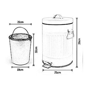 TKFDC Lid Trash Can for Home, Kitchen, and Bathroom Garbage (Color : D)