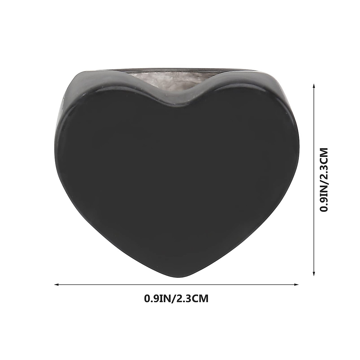 generic 2pcs Acrylic Band Ring Heart Shaped Band Ring Retro Resin Ring Black White Plastic Wide Ring Finger Ring Jewelry Figure Accessory for Girl Women, 2.3x2.3cm