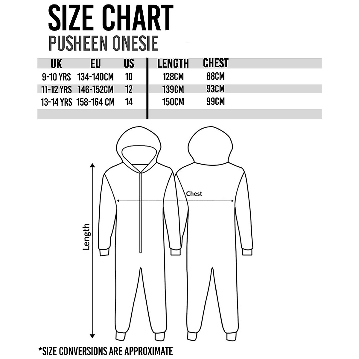 Pusheen Girls Onesie | All In One Fleece Loungewear | Pink Brown OR Character Options Cat Pyjama Complete Set | Sherpa Hood