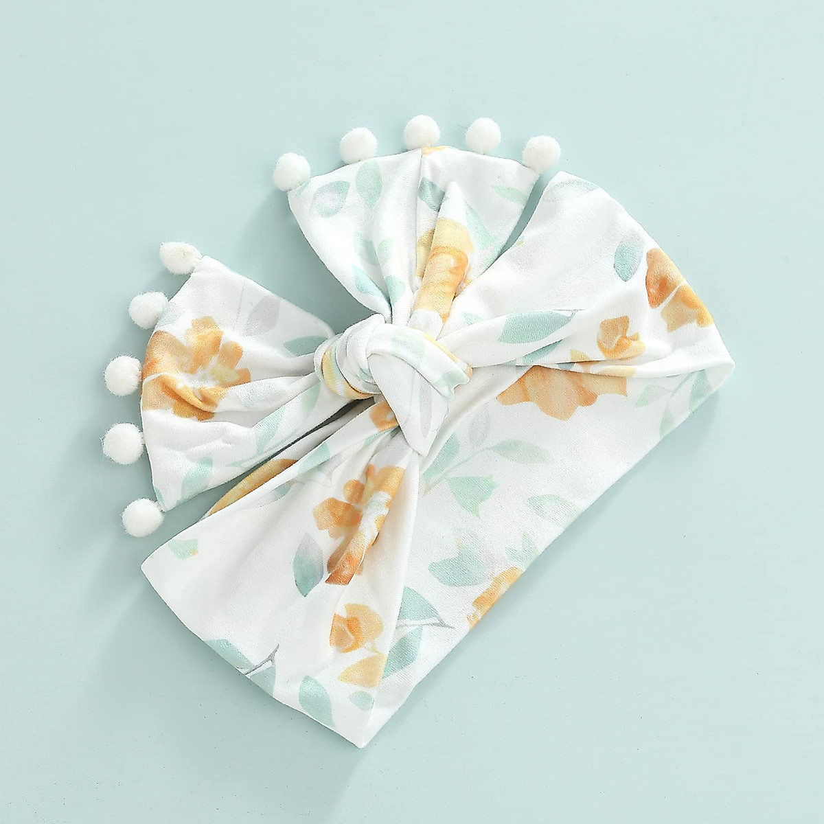 Infant Newborn Baby Girls Floral Sleep Gown Headband Sleepwear Romper Sleeping Bags Outfits (Floral&GreenYellow, 0-3 Months)