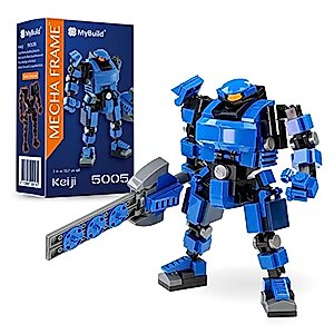 MyBuild Mecha Frame Keiji 5005 - Blue Robot Armor Mech Suit, Sci-Fi Building Bricks Mech Building Kit