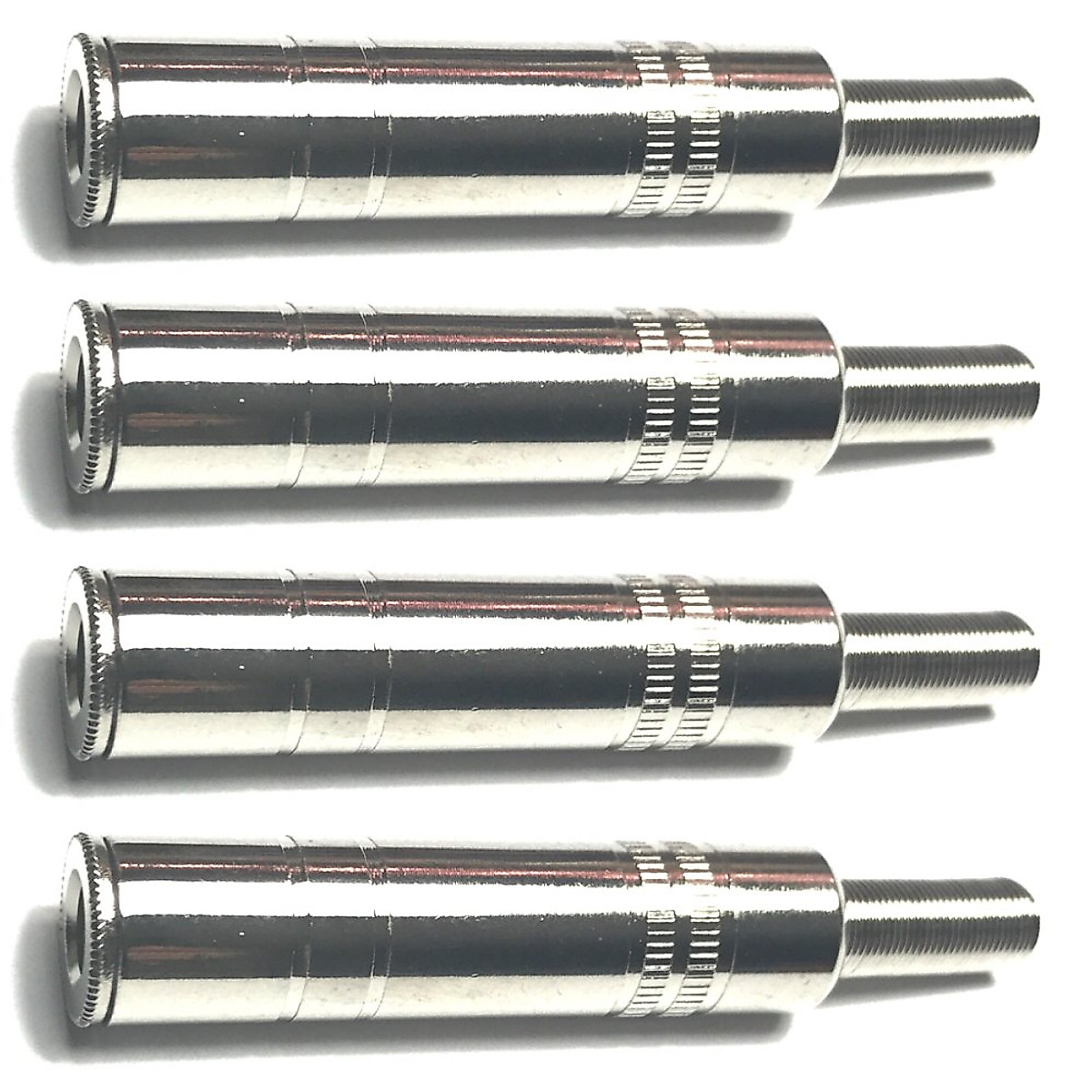 CESS 1/4 Inch TS Female Jack -1/4" Cable Connector for Microphone and Guitar - 6.35mm Mono Socket (4 Pack)