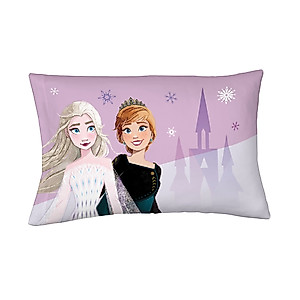Frozen Elsa & Anna Beauty Silky Satin Standard Reversible Pillowcase Cover 20x30 for Hair and Skin, (Official) Disney Product by Franco
