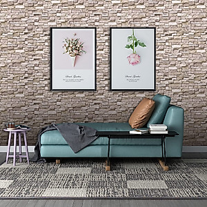 20PCS 3D Wall Panels Peel and Stick Foam 3D Brick Wallpaper Peel and Stick Faux Stone Wall Panel Self-Adhesive Wallpaper (20PCS, Rock Color)