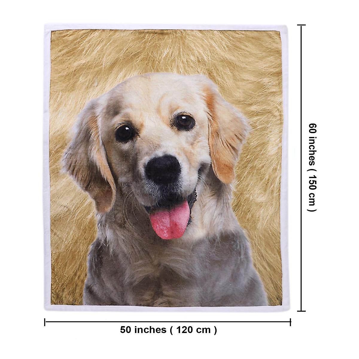 Zevrez Golden Retriever Blanket, Cute Golden Retriever Gifts Kids Throw Blanket with Dog on It Soft Flannel Blanket Gift for Golden Retriever Lovers Boys Girls Sofa Bed 48"x60"