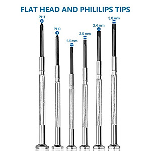 6PCS Mini Screwdriver Set, Precision Small Screwdriver Kit for Jewelry Repair, Watch Repair, Eyeglass Repair. Premium Eyeglass Screwdrivers with 6 Different Size Flathead and Phillips