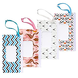 2 Pack Reusable Wipes Pouch Portable Wipes Dispenser Refillable Wipes Container Lightweight Travel Wipes Case Baby Wipes Holder for Diaper Bag