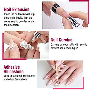 Acrylic Nail Kit Acrylic Powder and Liquid Set, Monomer Liquid Set with Nail Brush, Pink White Clear Nail Powder Kit for Acrylic Nails Extension Beginner Set