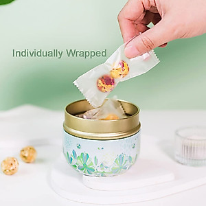 16 Pack Mini Flower Tea Ball Tin 8 Different Flavor 2 of Each| Flower Tea in Gift Box for Women Beauty