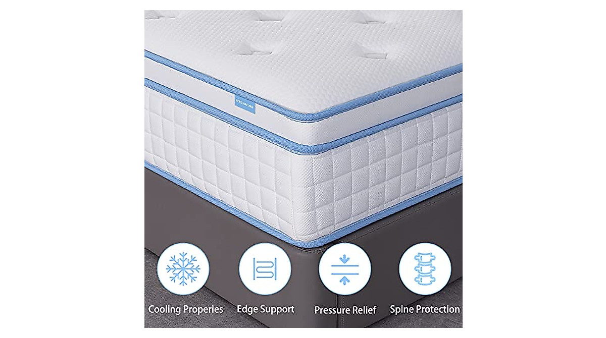 Queen Sleep Set with 12-Inch Hybrid Mattress & Platform Bed Frame