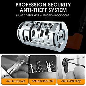 ICOCOPRO Anti Theft Heavy Duty Bicycle U Lock with 3 Keys, 18.76mm, Black, 5.32 in Width Inside Dimension